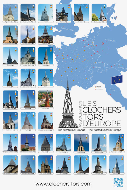 Association des Clochers Tors d'Europe | Affiche des clochers tors
